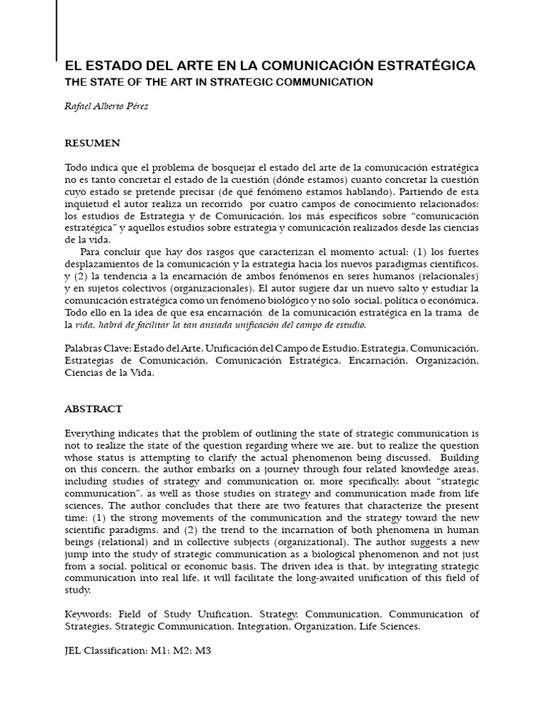 El Estado Del Arte en La Comunicaci N Estrat Gica-2 | PDF