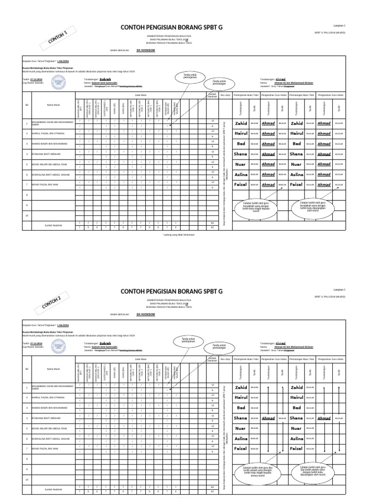 Borang G Tahun 4 | PDF