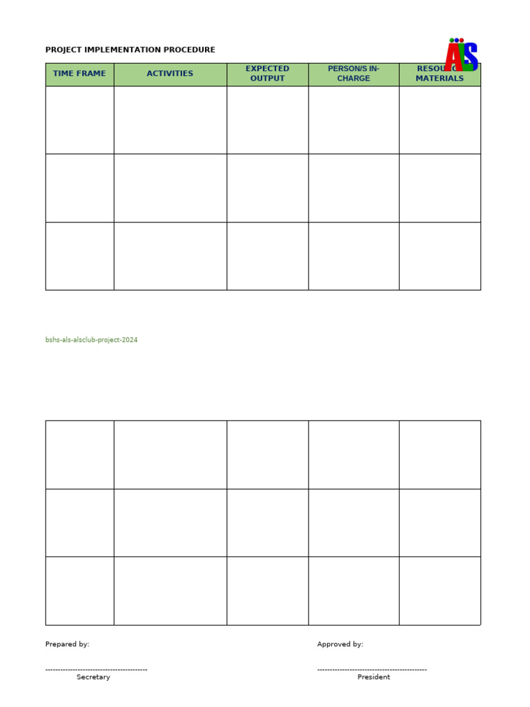 Proj Imp Proc Form | PDF