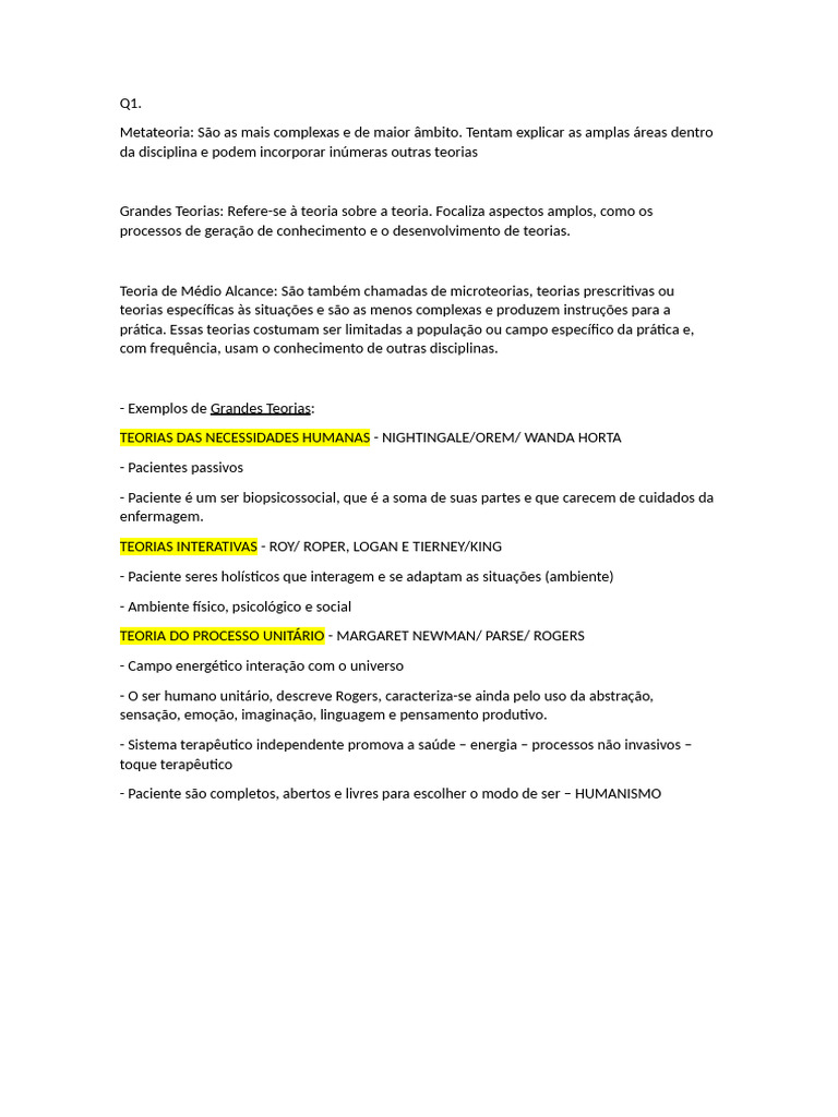 Resumo de Métodos e Modelos - Enfermagem | PDF