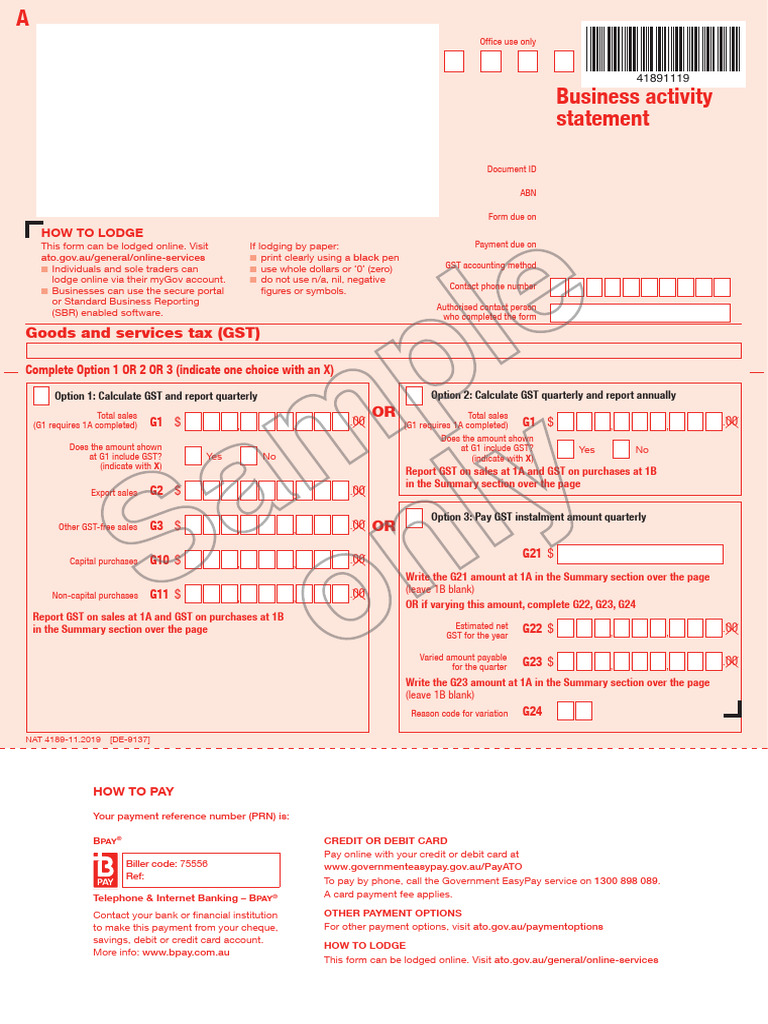 BAS QTR - Australian Taxation Office | PDF | Economies | Payments