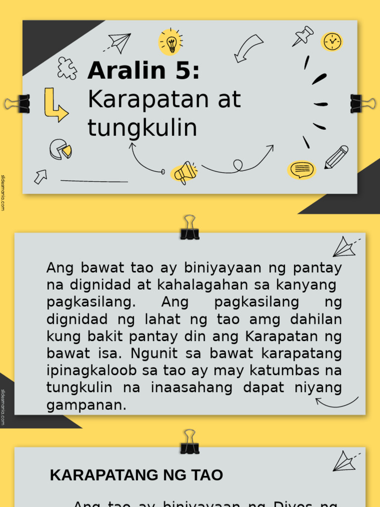 Esp Week 2 Karapatan at Tungkulin | PDF