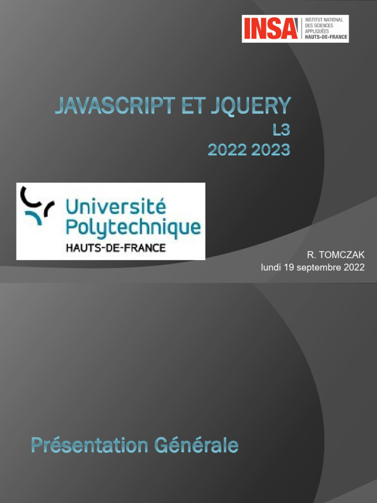 CoursJavascript Partie 1 1 | PDF