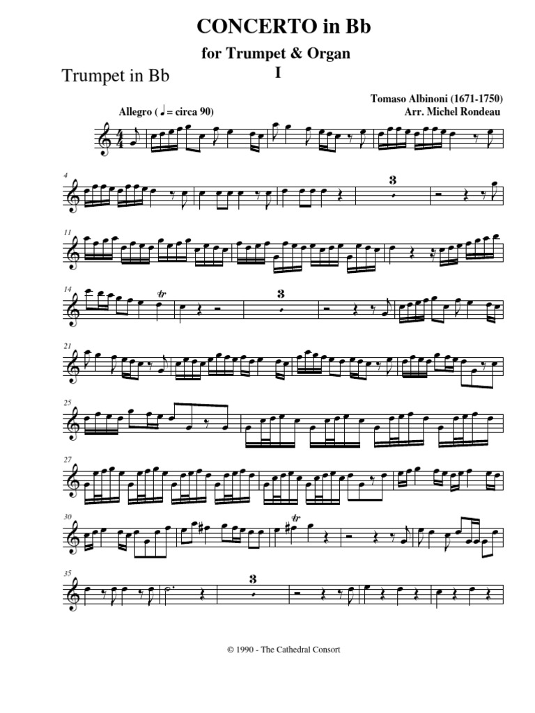 Concerto D. Albinoni. Trumpet | PDF