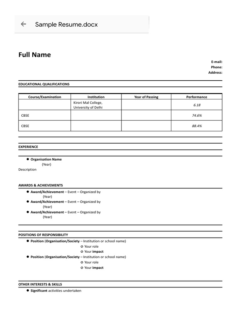 Sample Resume | PDF