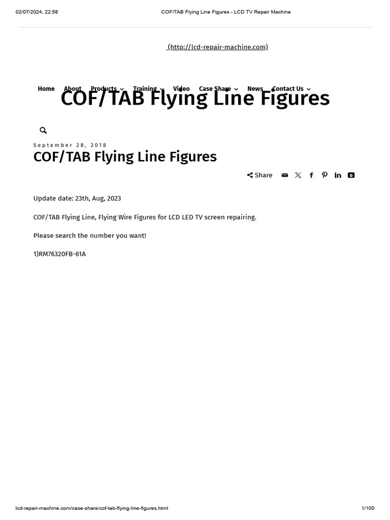 COF_TAB Flying Line Figures - LCD TV Repair Machine | PDF