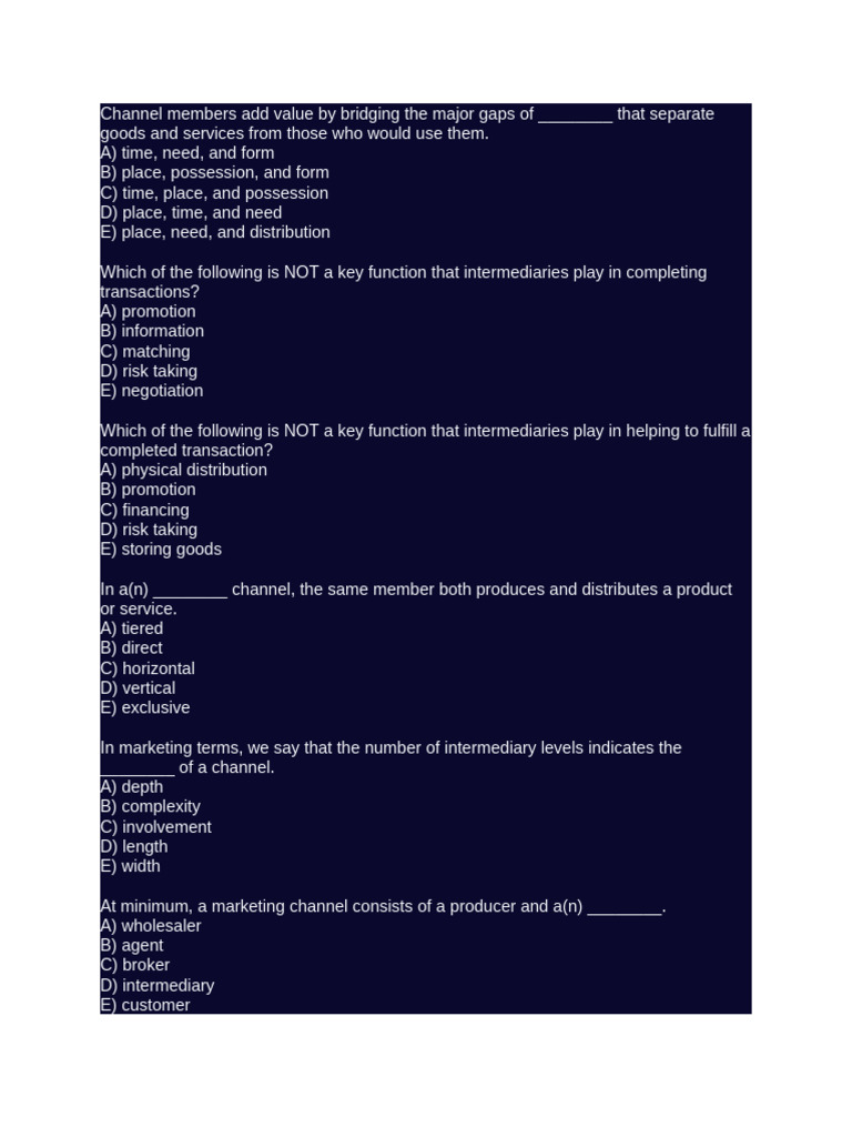 Channel Members Add Value by Bridging The Major Gaps of | PDF