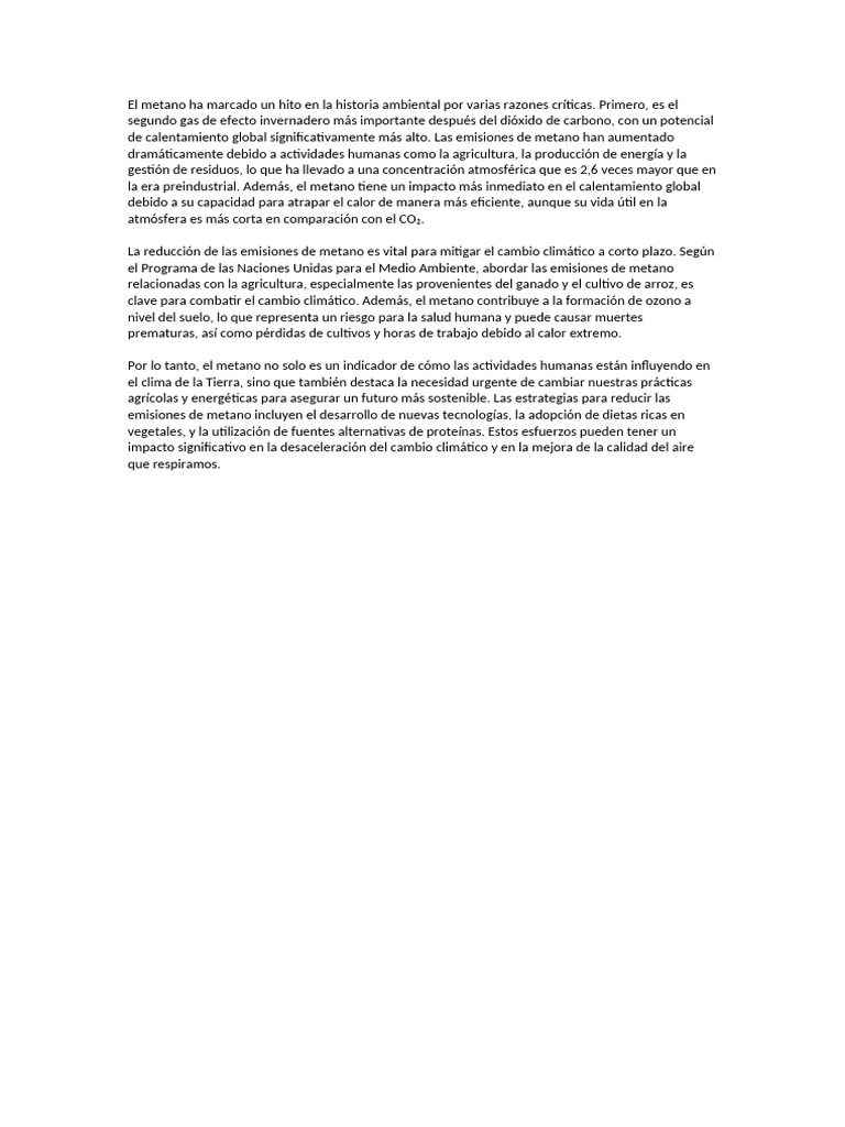 Razones Por Las Que El Metano Marcó Un Hito | PDF
