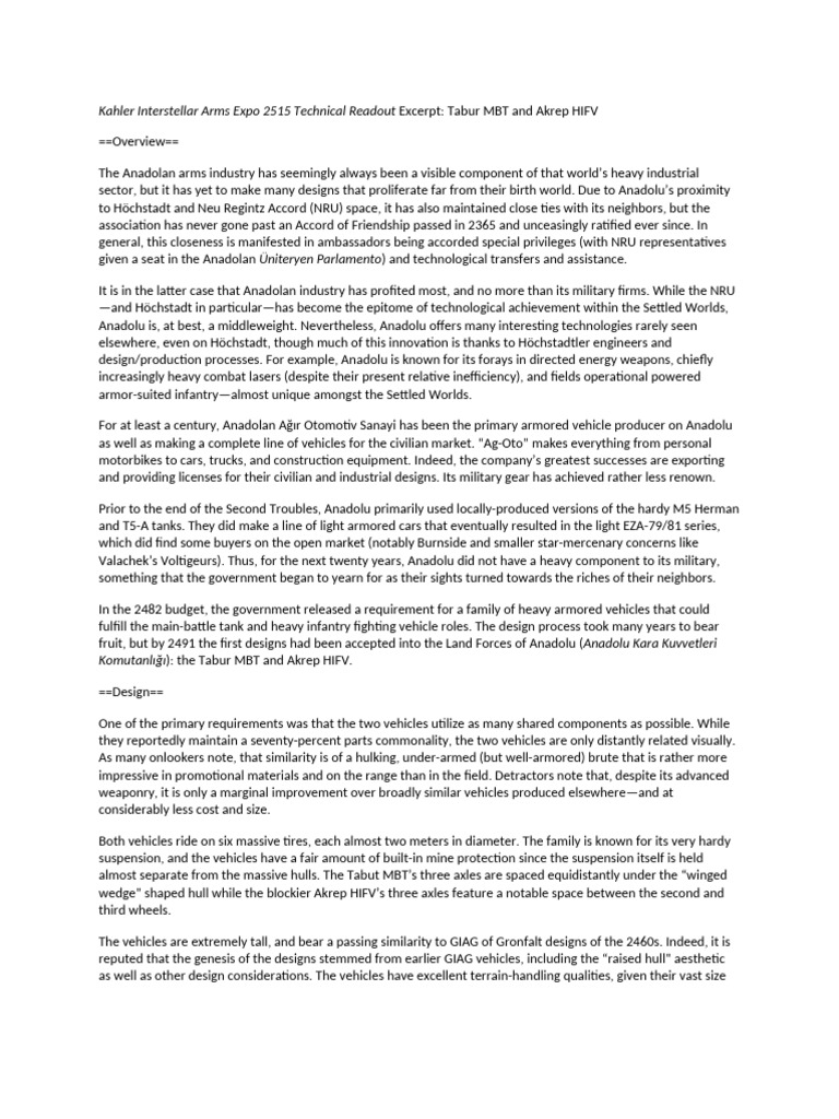 Technical Readout - Tabur & Akrep | PDF