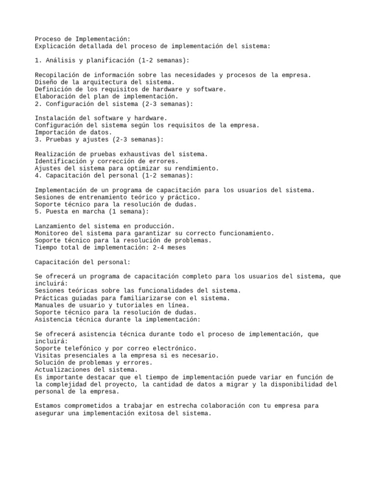 Proceso de Implementación | PDF