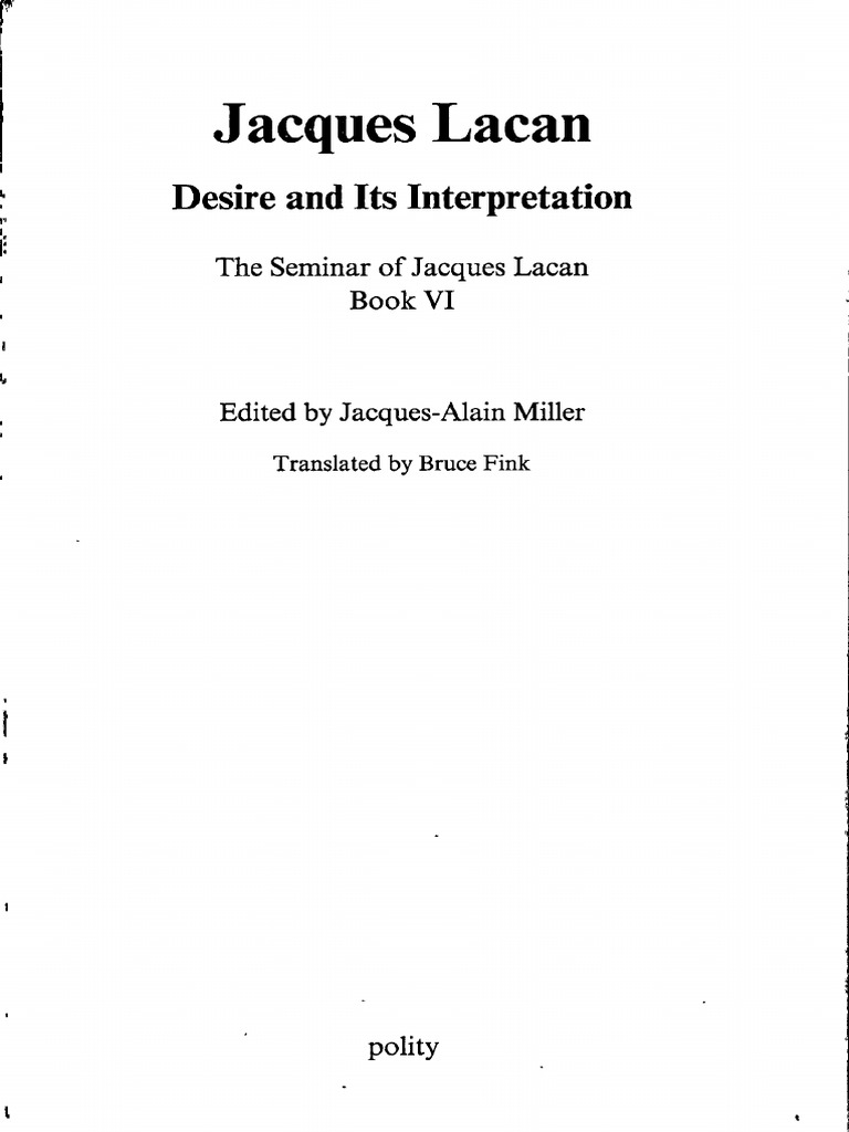 (The Seminar of Jacques Lacan, Book VI) Jacques Lacan, Edited by ...