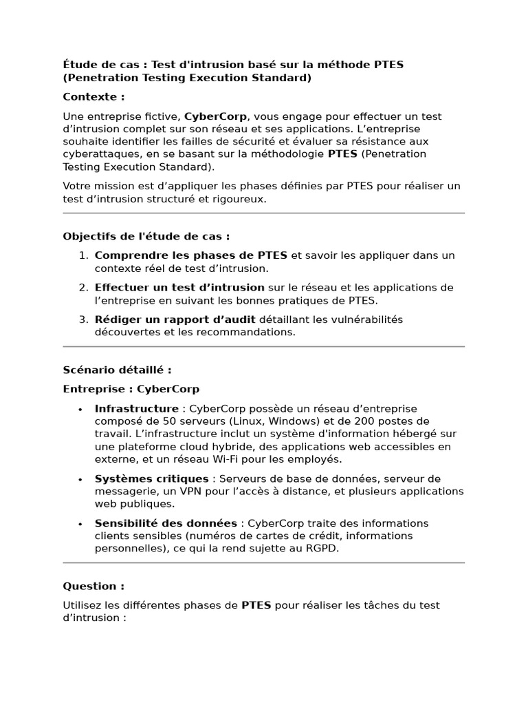 Exercice-Méthode OSSTMM Et PTES | PDF
