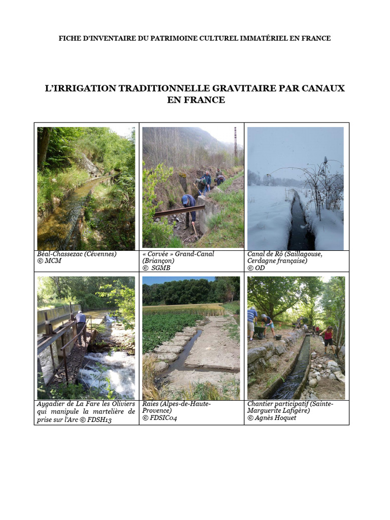 L'Irrigation Traditionnelle Gravitaire Par Canaux | PDF
