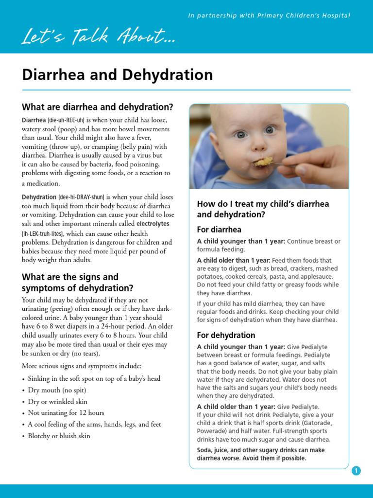 Diarrhea and Dehydration (Let's Talk About... Pediatric Brochure) | PDF