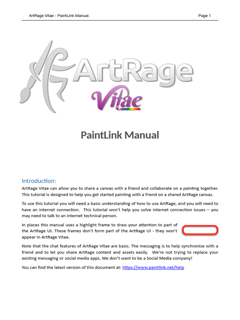 ArtRage Vitae PaintLink Tutorial | PDF