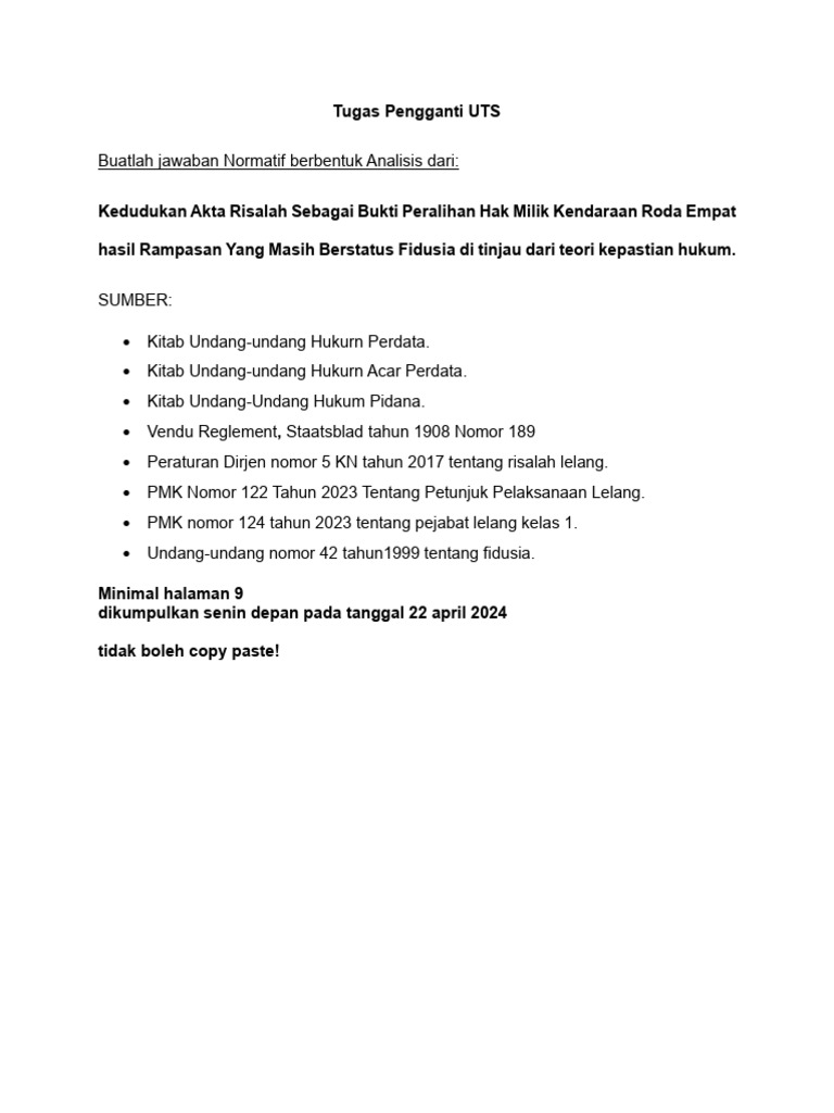 Tugas Pengganti UTS | PDF