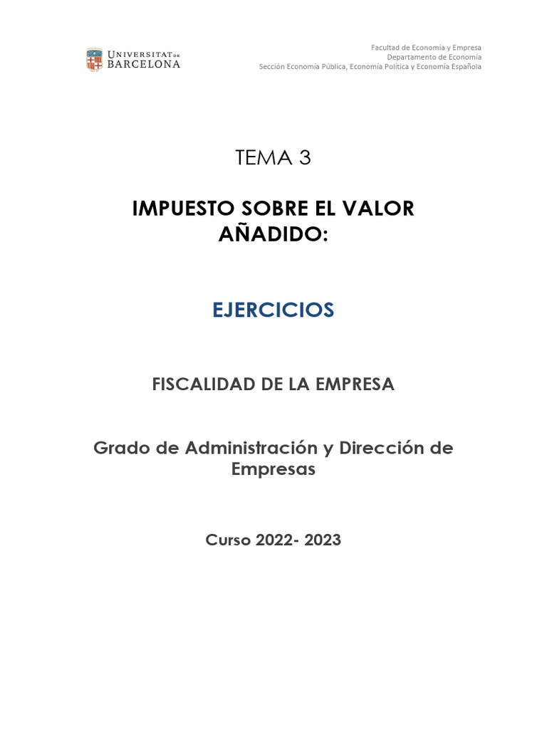 Ejercicios IVA 22-23 | PDF