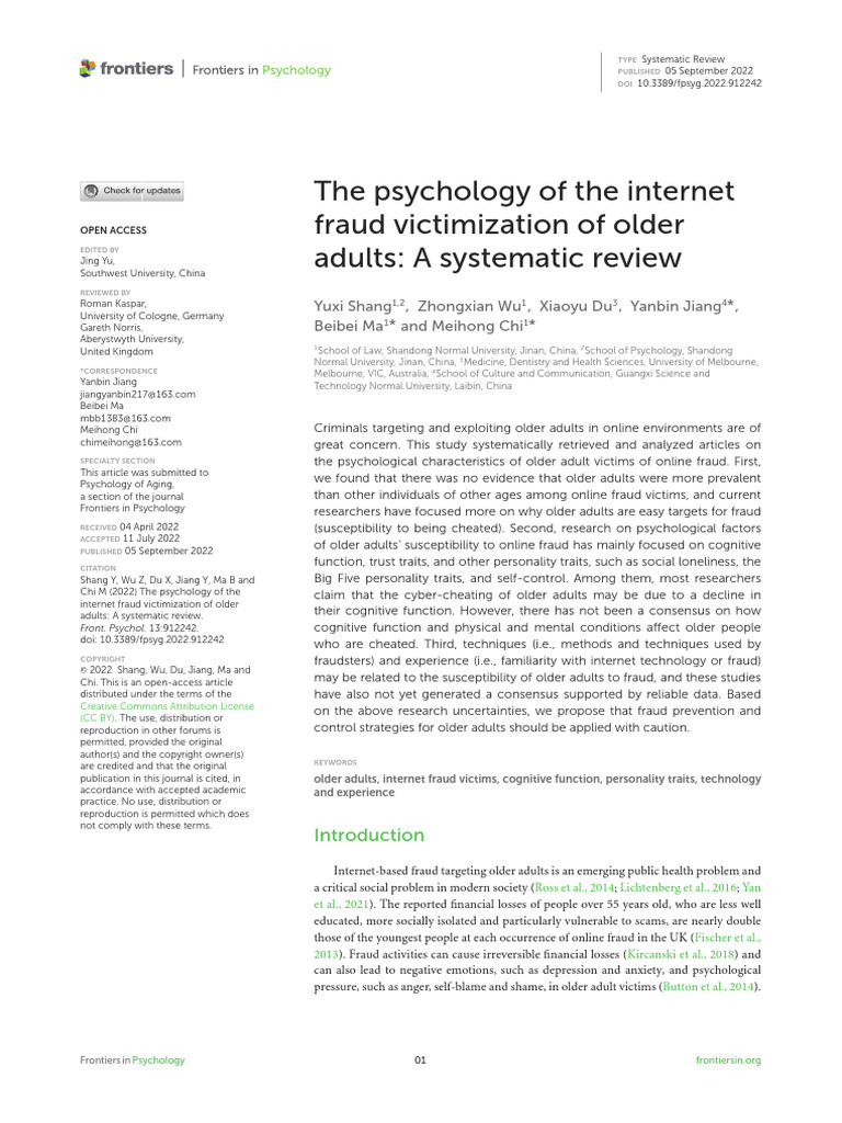 The Psychology of the Internet Fraud Victimization | PDF