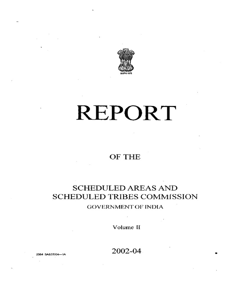 Bhuria Commission Report, 2004 On Spurt in ST Population in T.N. | PDF ...