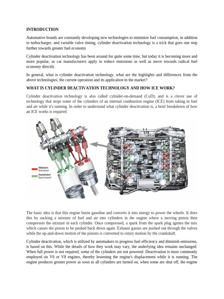 What Is Cylinder Deactivation Technology and How ICE Work | PDF