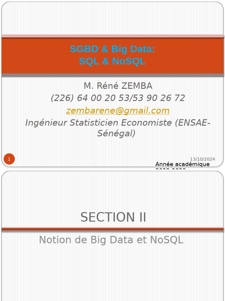 Big Data & Sgbd-Chap II Nosql | PDF