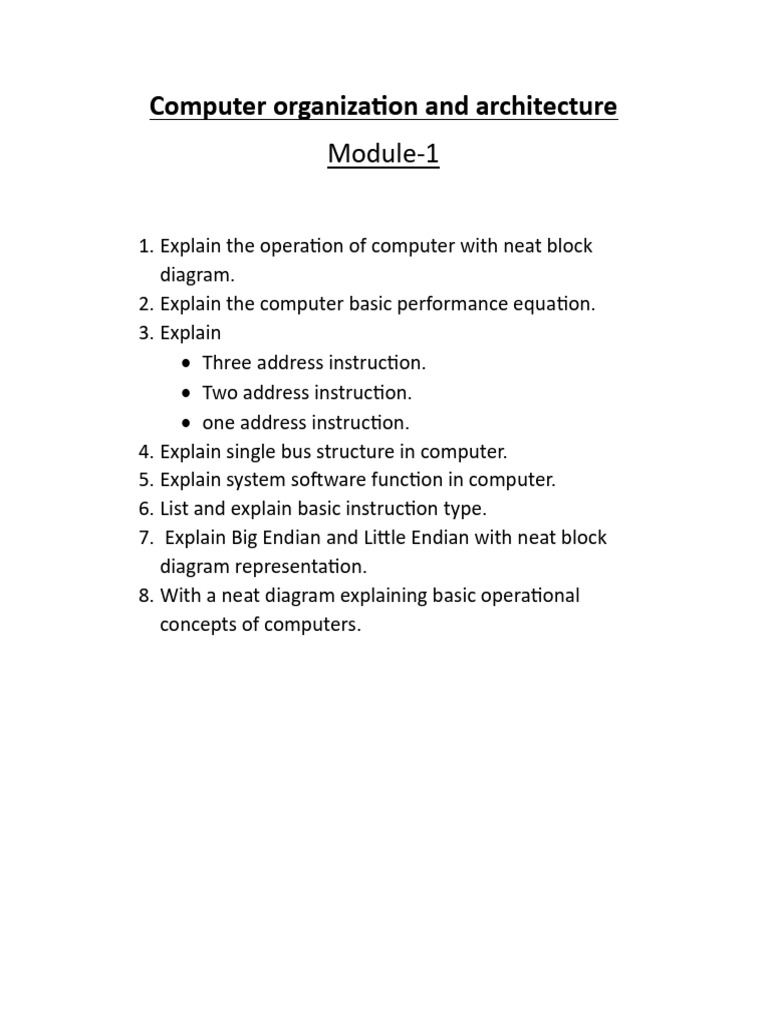 COA Module-1 Imp | PDF