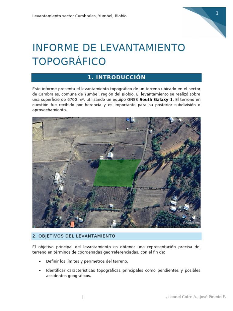 Informe de Levantamiento Topográfico-1 | PDF