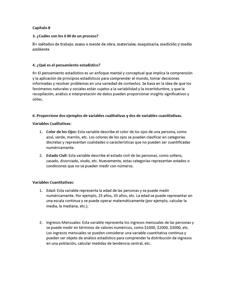Guía Control Estadístico de La Calidad Capítulo 8 y 9 | PDF