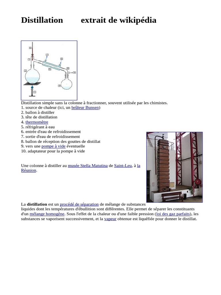 Distillation Extrait Wikipedia | PDF