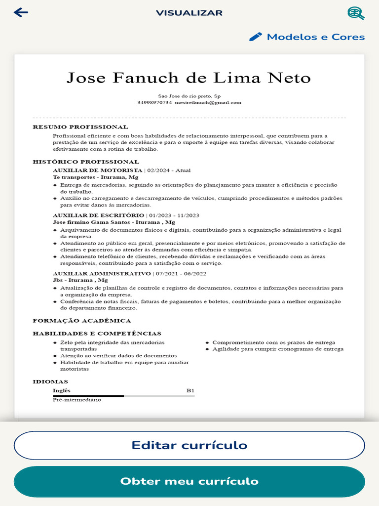 Finalizar Currículo - Meu Currículo Perfeito | PDF