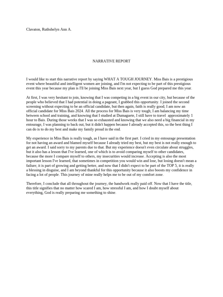 Narrative Report | PDF