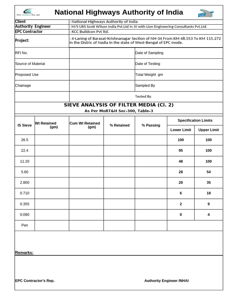 Filter Medium Gradation | PDF