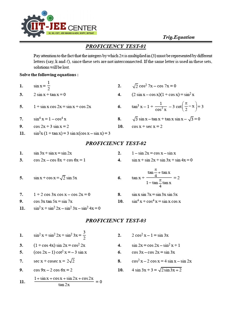 Trigonometric Equation | PDF