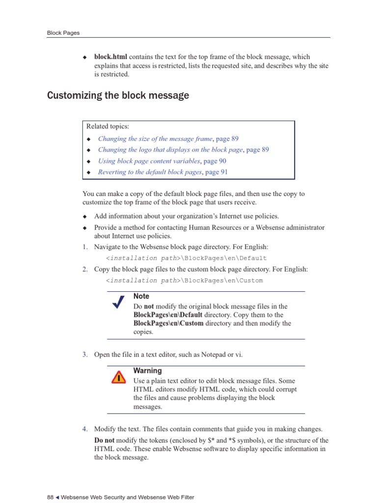 Customizing Block Pages | PDF | World Wide Web | Internet & Web Customizing Block Pages | PDF | World Wide Web | Internet & Web