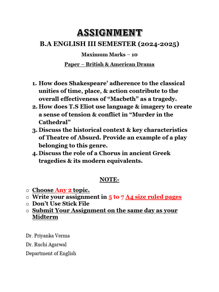 Ba III Sem Assignment | PDF