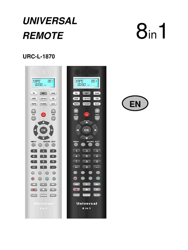 URC-L-1870 Universal Remote Manual | PDF | Remote Control | Battery ...