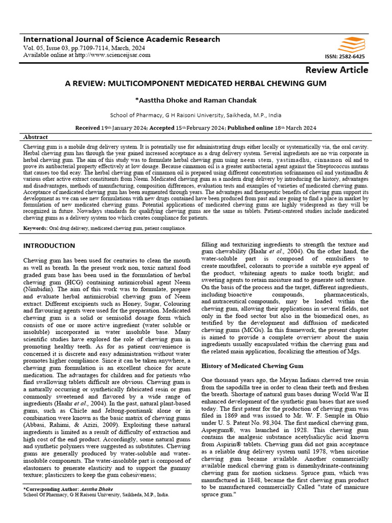 Herbal Chewing gum | PDF