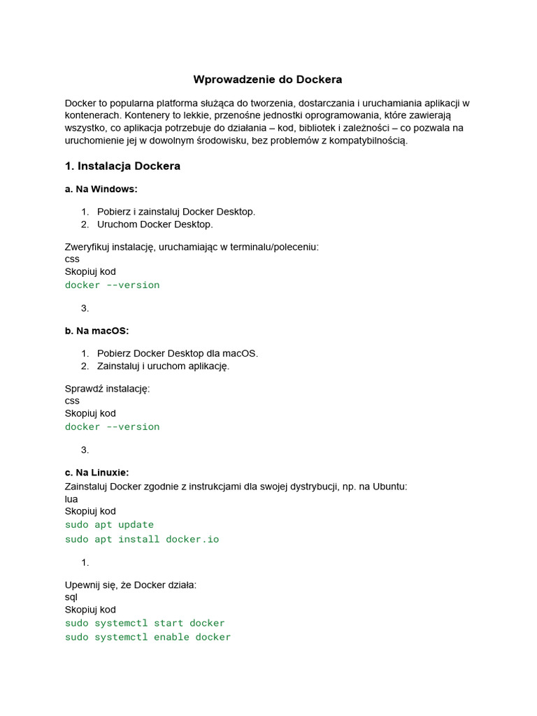 Wprowadzenie Do Dockera | PDF