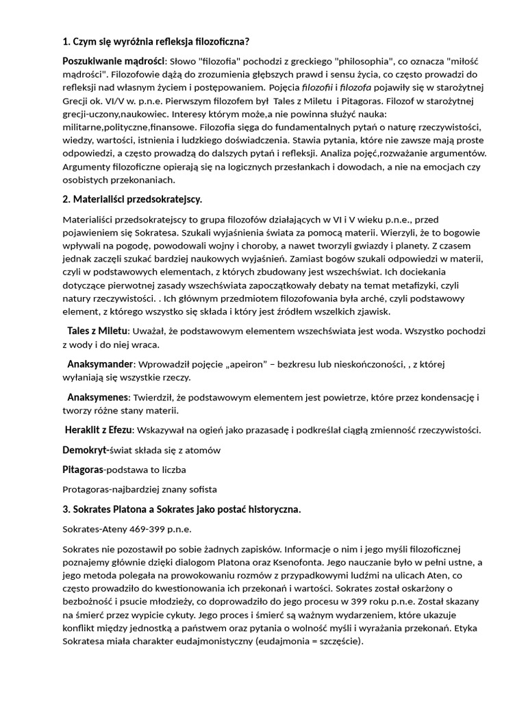 Wykład Filozofia Egzamin | PDF