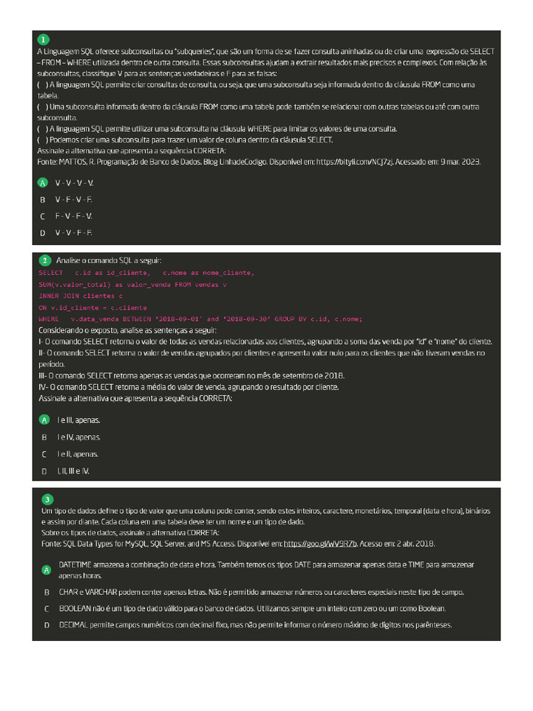 Compilado Banco de Dados | PDF