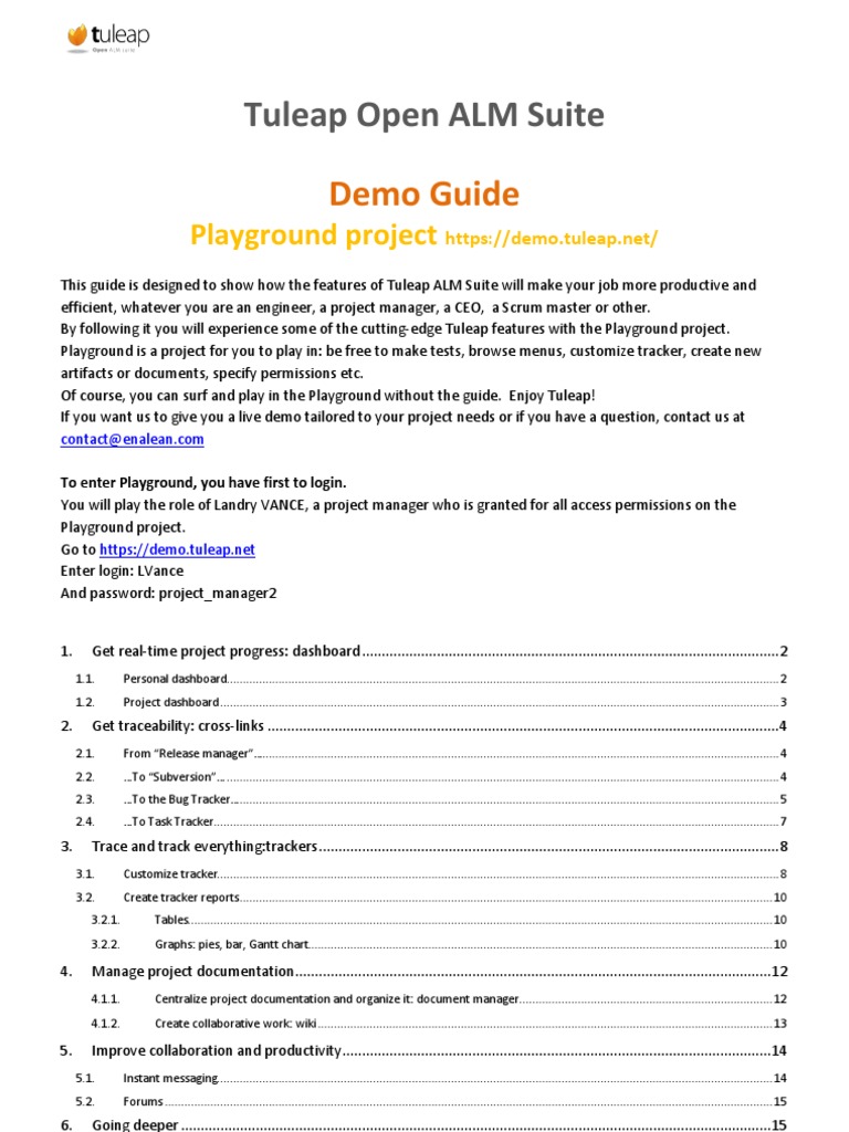 Tuleap Open ALM Suite: Demo Guide | PDF | Wiki | Internet Forum