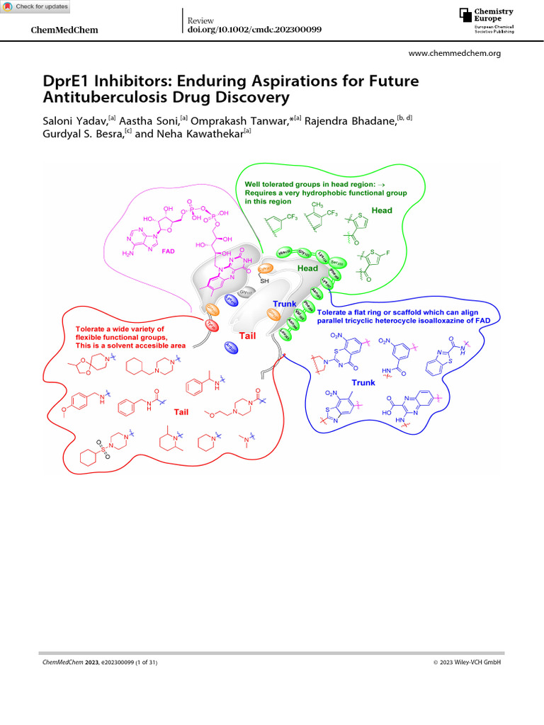 DprE1 Inhibitors Enduring Aspirations For Future Antituberculosis Drug ...