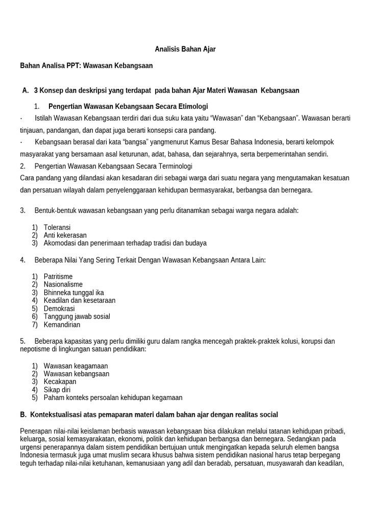 Analisis Bahan Ajar - KB 3 Dan 4 | PDF