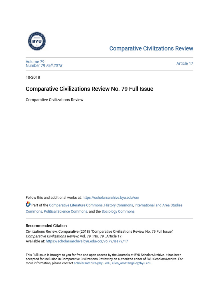 Comparative Civilizations Review No. 79 Full Issue | PDF