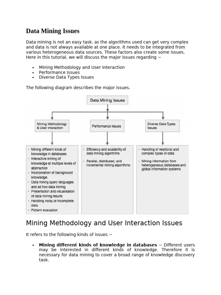 Data Mining Issues | PDF