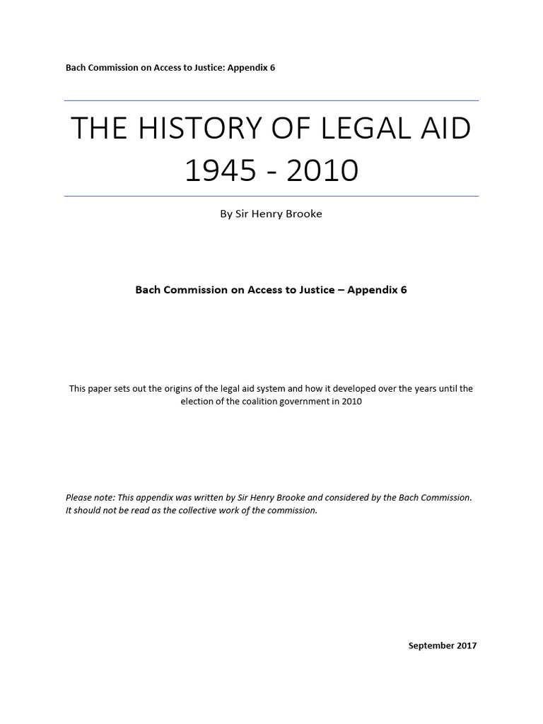 History of Legal Aid (1945-2010) | PDF | Legal Aid | Solicitor
