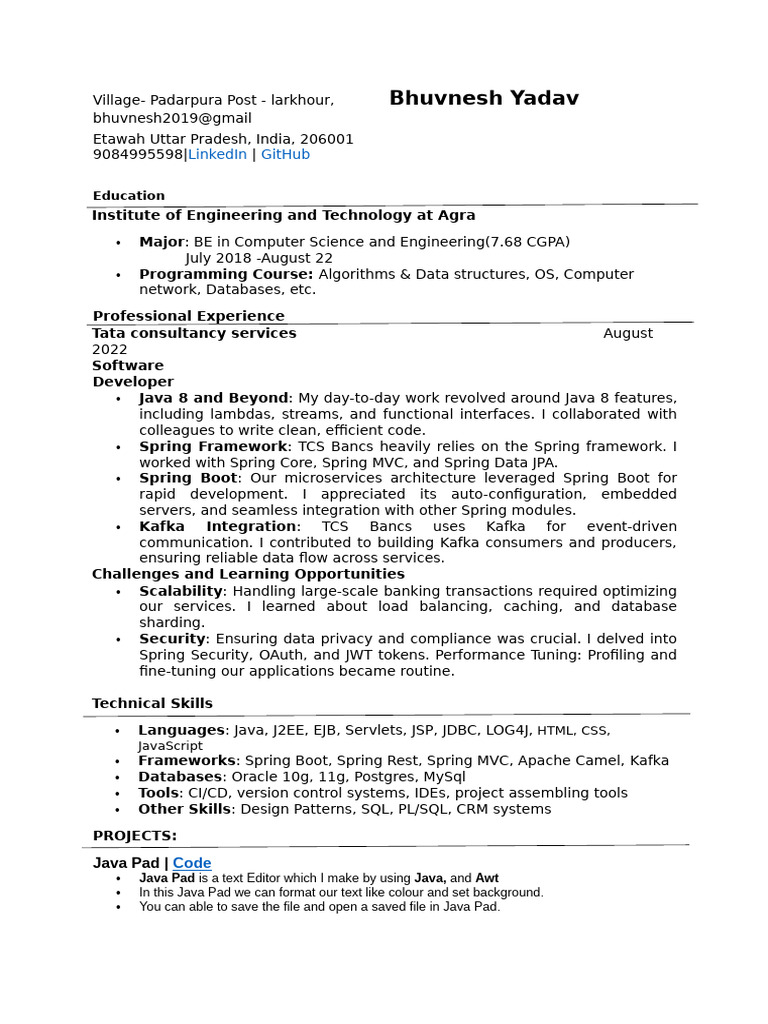 Bhuvnesh Resume New | PDF