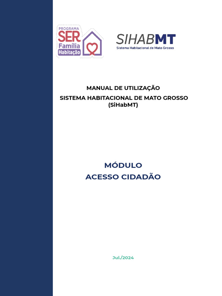 Manual de Acesso Ao SiHab MT - Acesso Cidadão | PDF