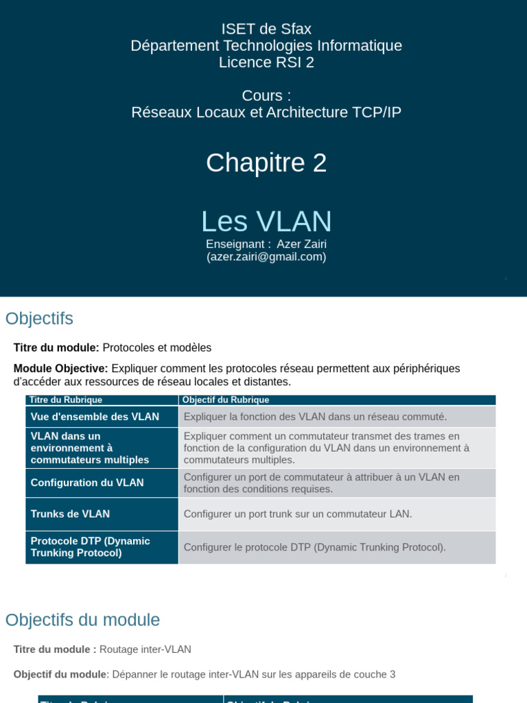 Chapitre 2 Les VLANs | PDF