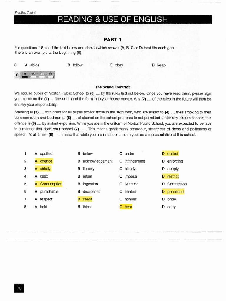 Practice Test 4 - READING - LISTENING | PDF